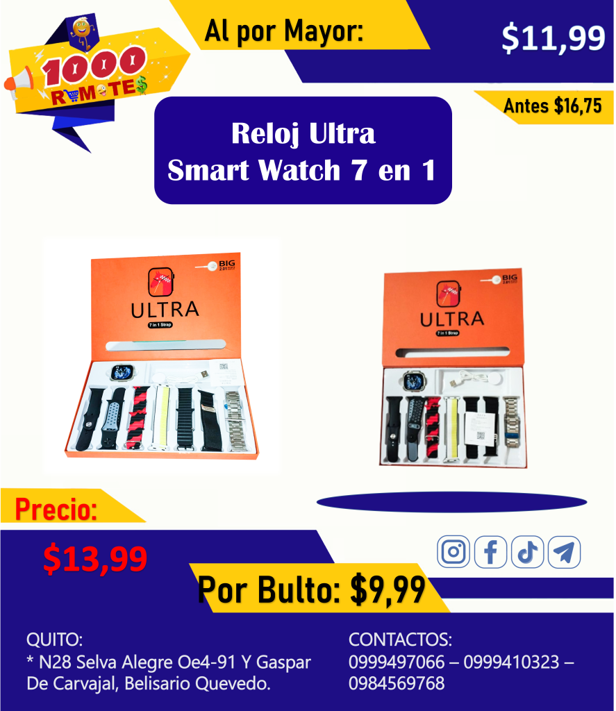 Reloj Ultra smart Watch 7 en 1 - 1000 remates