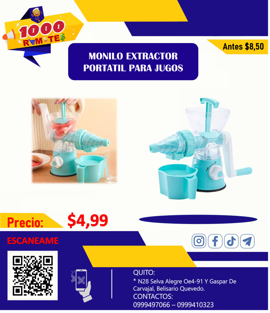 MONILO EXTRACTOR PORTATIL PARA JUGOS - 1000 remates